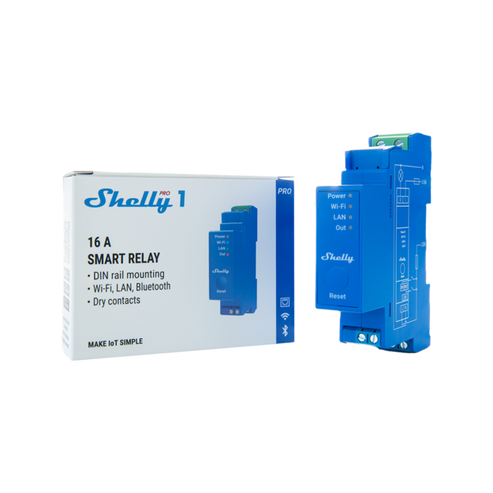 Shelly Pro 1 – DIN-Rail Smart Relay (16 A Dry Contacts) - | Shelly USA
