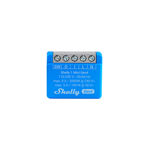 Shelly 1 Mini Gen4 — 8A Dry-Contact Multiprotocol Smart Relay ...