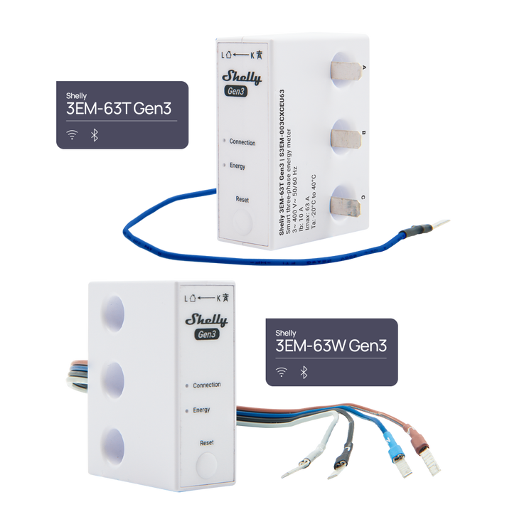 Shelly 3EM-63T Gen3 - 63A 3-Phase Smart Energy Meter - | Shelly USA