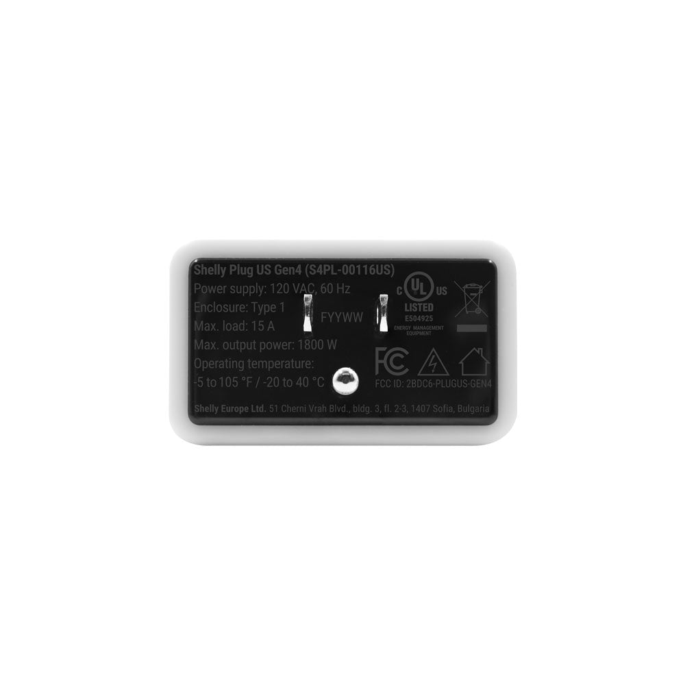 Shelly Plug US Gen4 – Smart Plug for Home Automation (1800W) - Shelly USA