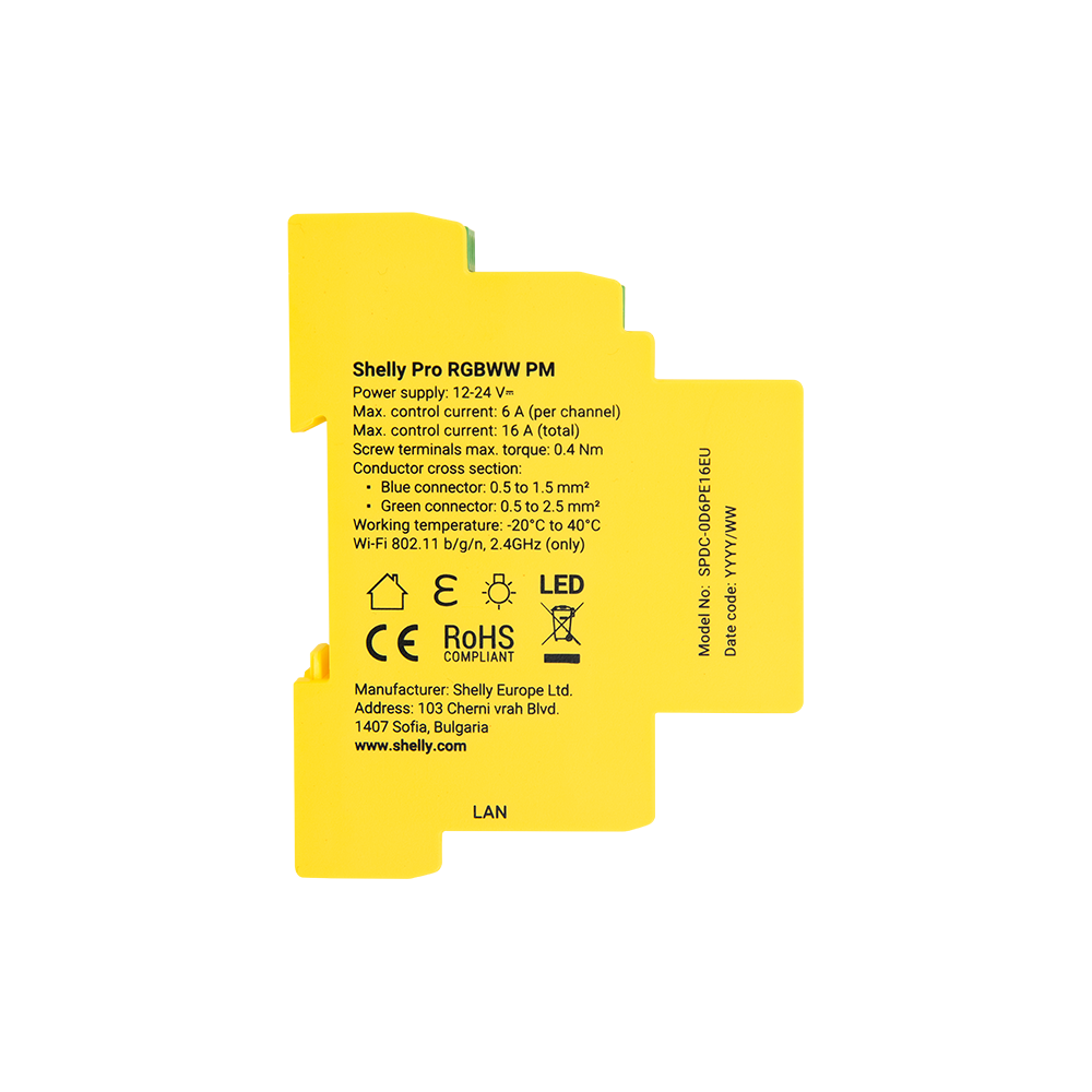 Shelly Pro RGBWW PM – DIN-Rail 5-Channel Smart Light Controller ...