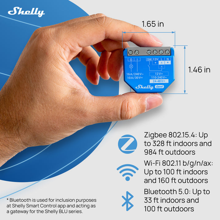 Shelly 1 Gen4 — 16A Dry-Contact Smart Switch (Wi-Fi, Matter, Zigbee ...