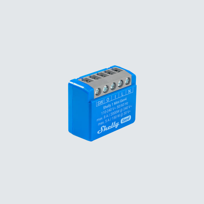 Shelly 1 Mini Gen4 — 8A Dry-Contact Multiprotocol Smart Relay ...